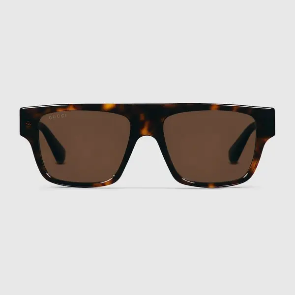 Gucci Rectangular Frame Sunglasses - Brown