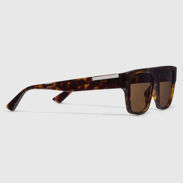 Gucci Rectangular Frame Sunglasses - Brown