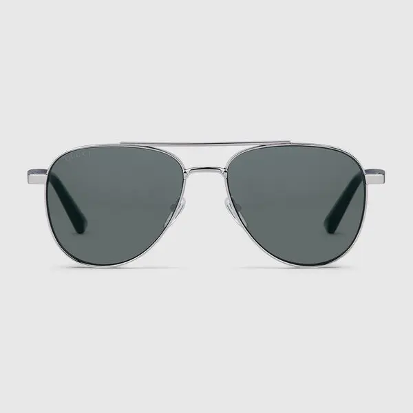 Gucci Aviator Frame Sunglasses - Silver