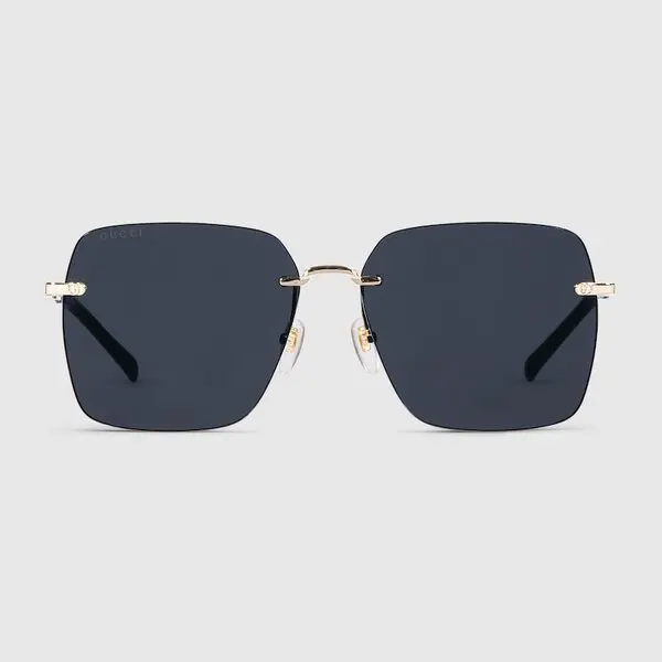 Gucci Specialized Fit Square Sunglasses - Gold