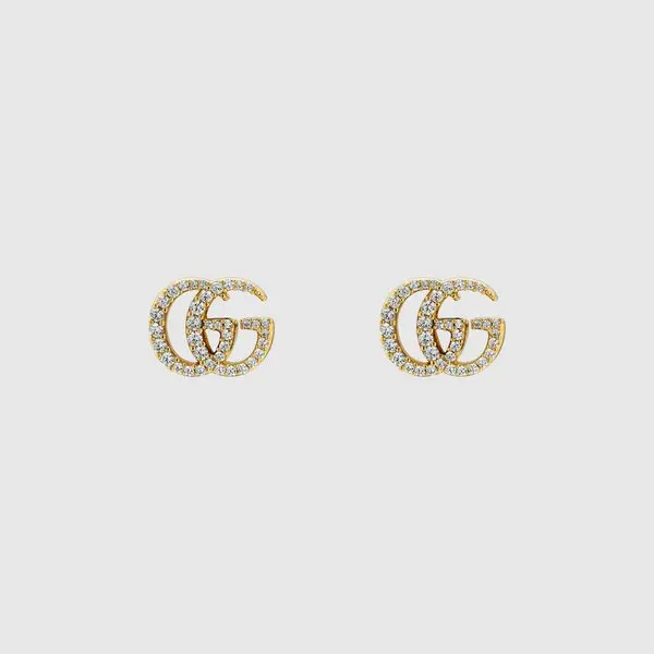 Gucci Gg Marmont Crystal Stud Earrings - Crystals