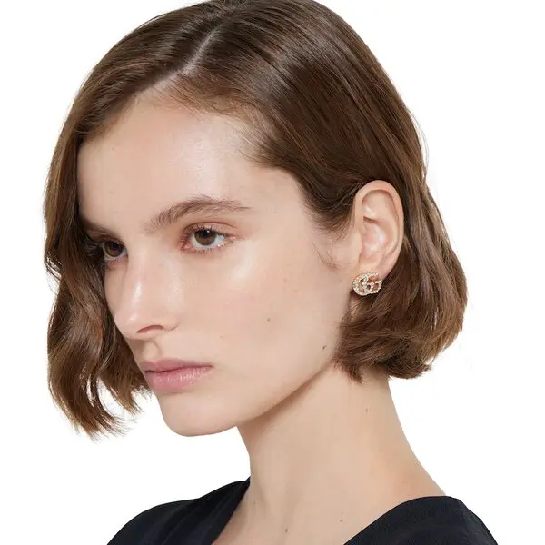 Gucci Gg Marmont Crystal Stud Earrings