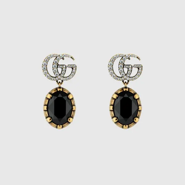 Gucci Gg Marmont Crystal Earrings - Crystals