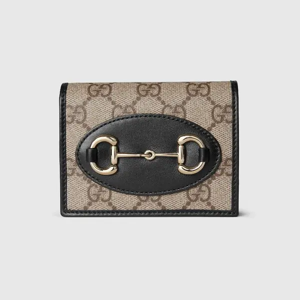 Gucci Horsebit 1955 Small Wallet Gg Canvas - Beige
