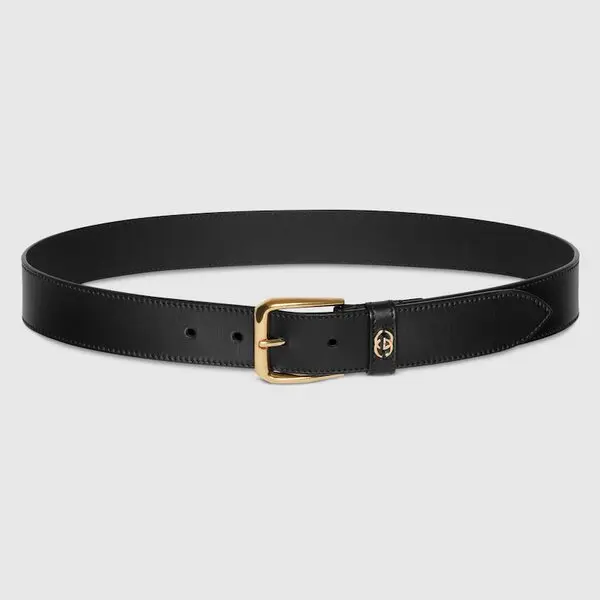 Gucci Belt With Interlocking G Detail - Black