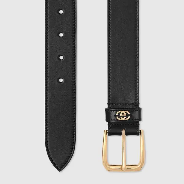 Gucci Belt With Interlocking G Detail - Black