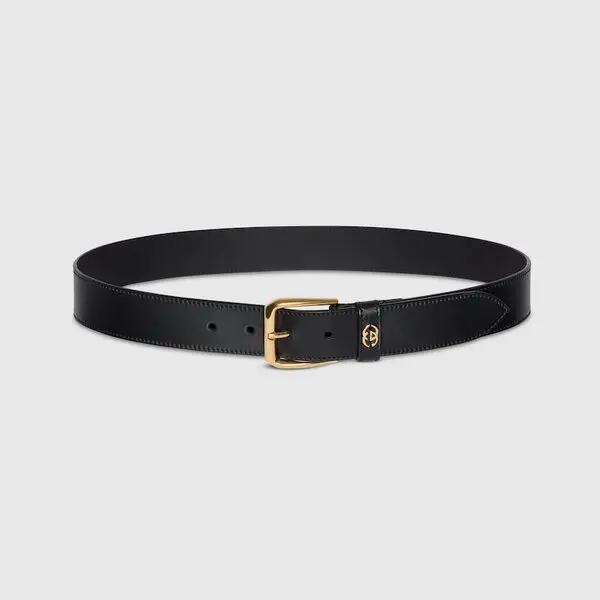 Gucci Belt With Interlocking G Detail - Black