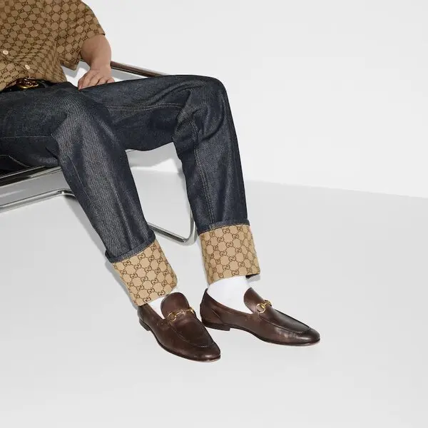 Gucci S Jordaan Leather Loafer - Brown