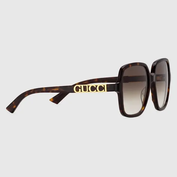 Gucci Rectangular Frame Sunglasses - Brown