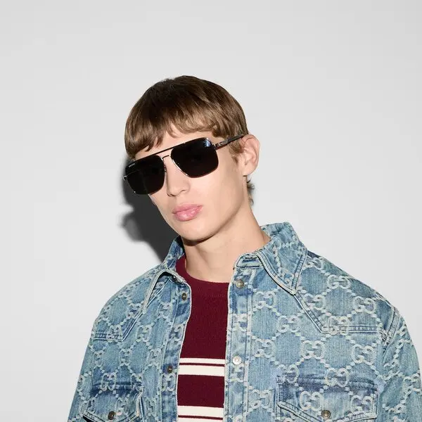 Gucci Navigator Frame Sunglasses - Black