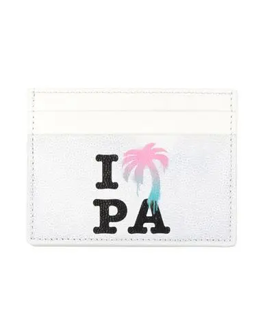 Palm Angels Cardholder Ivory Calfskin - White