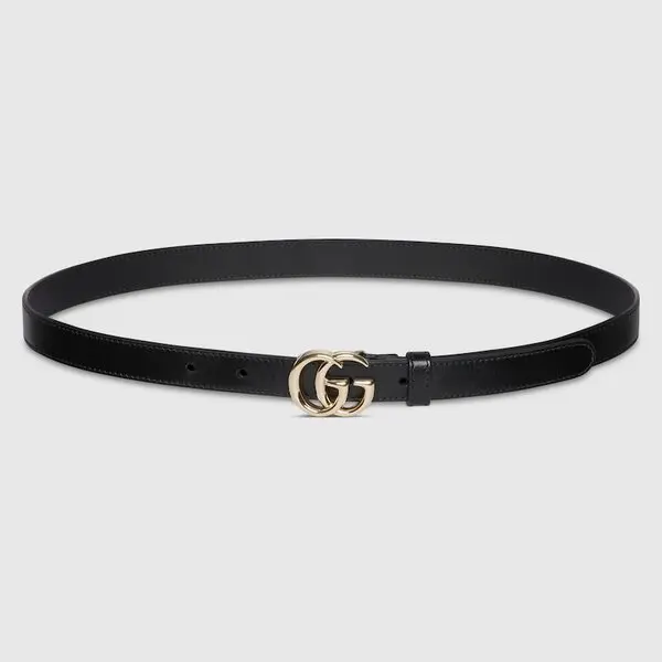Gucci Gg Marmont Thin Belt - Black