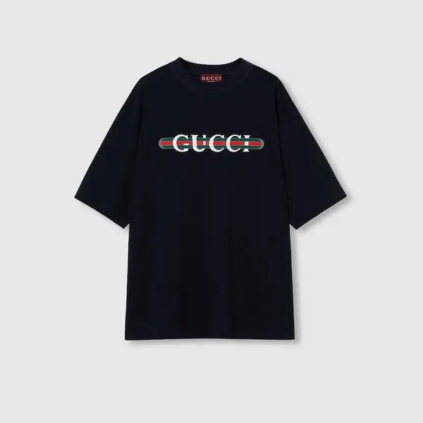 Gucci Cotton Jersey T-shirt With Print - Blue