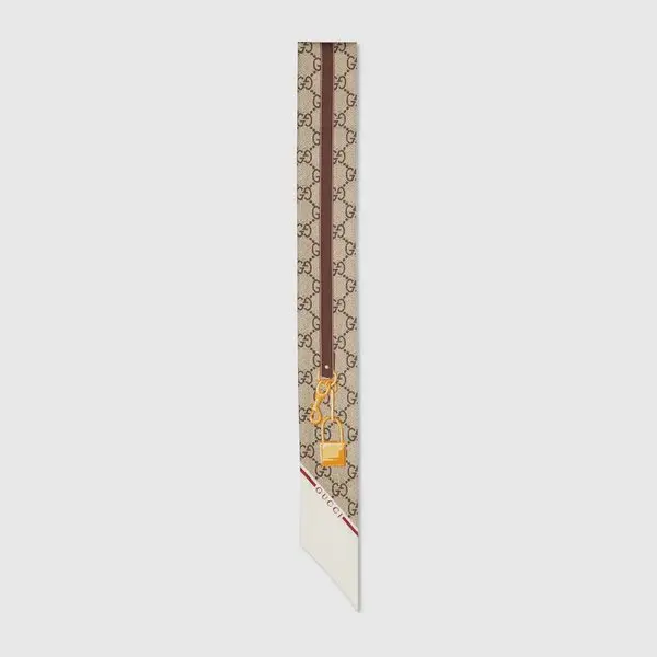 Gucci Printed Silk Twill Ribbon Silk - Bordeaux