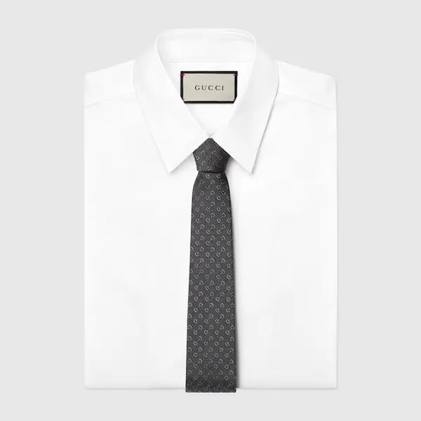 Gucci Horsebit Silk Jacquard Tie