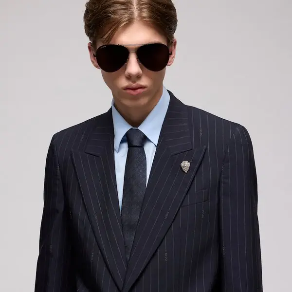 Gucci Horsebit Silk Jacquard Tie - Blue