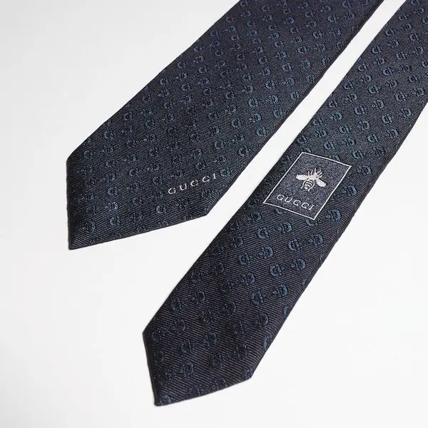 Gucci Horsebit Silk Jacquard Tie - Blue