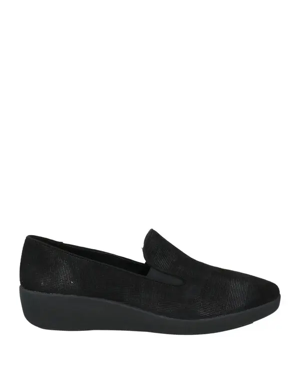 Fitflop Loafers Suede Wedge Loafers - Black