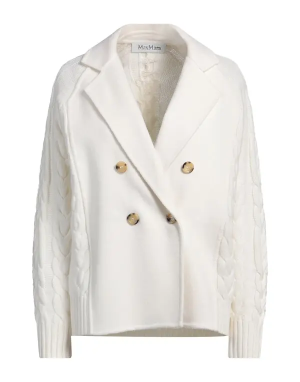 Max Mara Wool And Cashmere Double-breasted Blazer - White