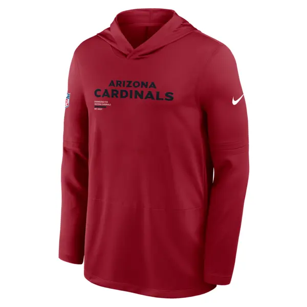 Nike Arizona Cardinals Pure Fury Sideline Nfl Long-sleeve Hooded Top - Red