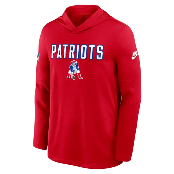 Nike New England Patriots Pass Accuracy Dri-fit Nfl Long-sleeve Hooded Top - Red