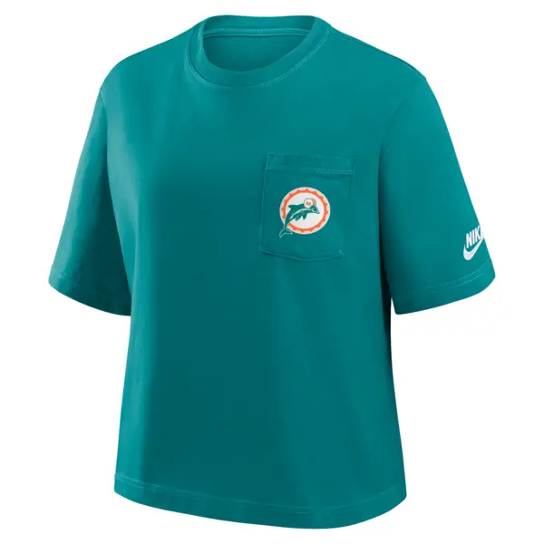Nike Miami Dolphins Rewind Pocket Boxy Nfl T-shirt - Green