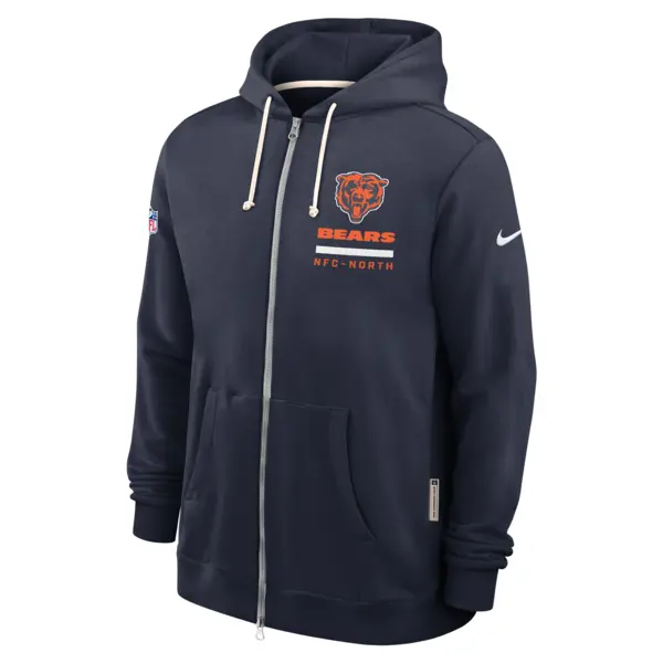 Nike Chicago Bears Utility Player Sideline Dri-fit Nfl Full-zip Hoodie - Blue