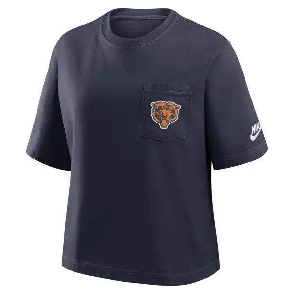 Nike Chicago Bears Rewind Pocket Boxy Nfl T-shirt - Blue