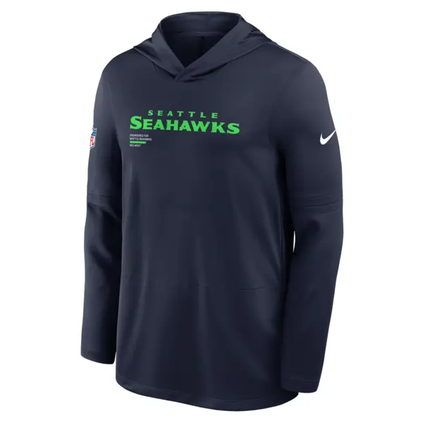 Nike Seattle Seahawks Pure Fury Sideline Dri-fit Nfl Long-sleeve Hooded Top - Blue