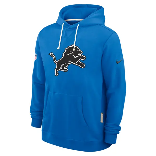 Nike Detroit Lions Sideline Dri-fit Nfl Pullover Hoodie - Blue