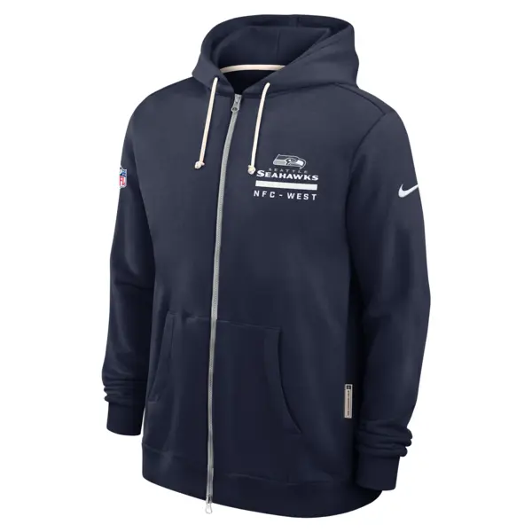 Nike Seattle Seahawks Utility Player Sideline Dri-fit Nfl Full-zip Hoodie - Blue
