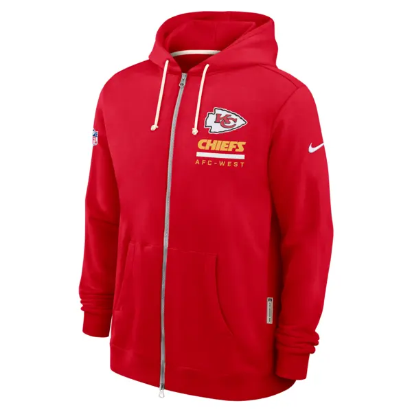 Nike Kansas City Chiefs Utility Player Sideline Dri-fit Nfl Full-zip Hoodie - Red