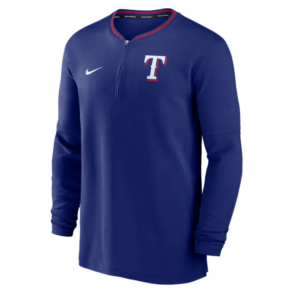 Nike Texas Rangers Authentic Collection Dri-fit Mlb 1/2-zip Long-sleeve Top - Blue