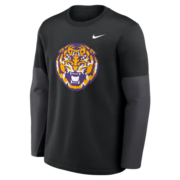 Nike Lsu Sideline Coach Therma-fit College Long-sleeve T-shirt - Black