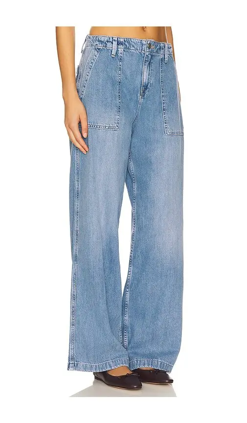 Good American Lite Linen Denim Pants - Blue