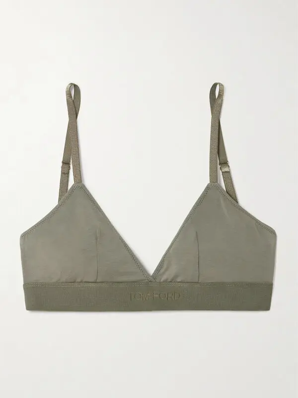 TOM FORD Stretch-modal Jersey Soft-cup Triangle Bra - Green