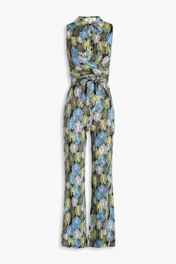 Diane Von Furstenberg Printed Stretch-jersey Jumpsuit