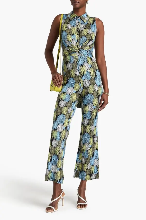 Diane Von Furstenberg Printed Stretch-jersey Jumpsuit