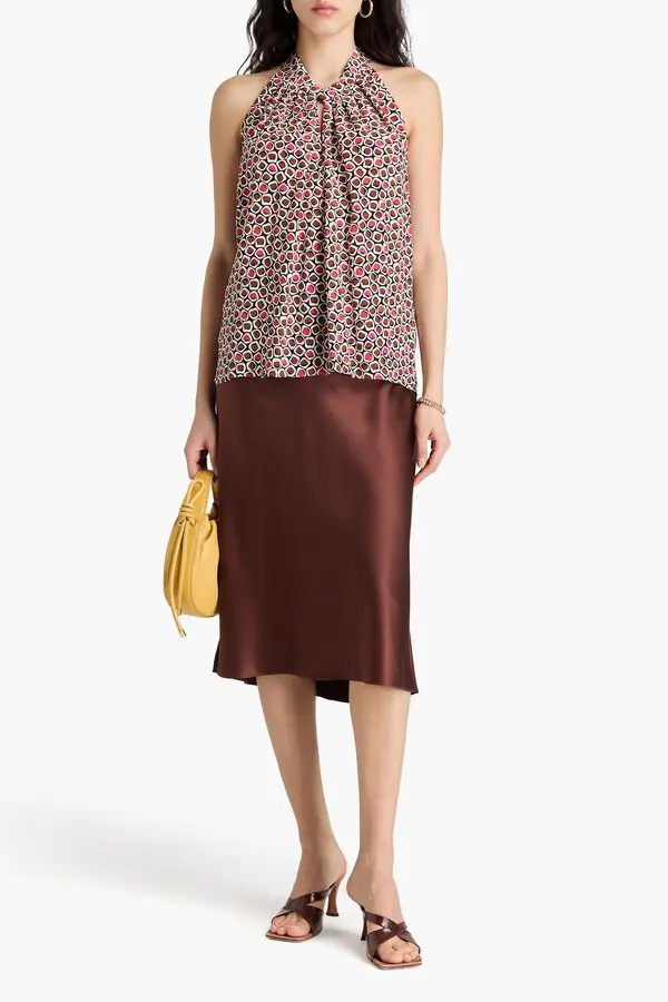 Diane Von Furstenberg Ares Cutout Printed Top