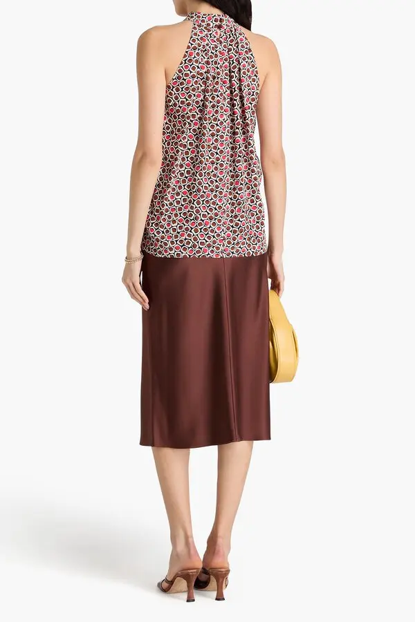Diane Von Furstenberg Ares Cutout Printed Top