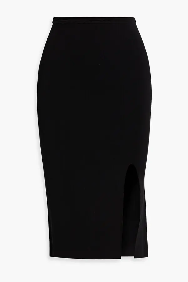 Diane Von Furstenberg Calandre Stretch-knit Midi Skirt - Black