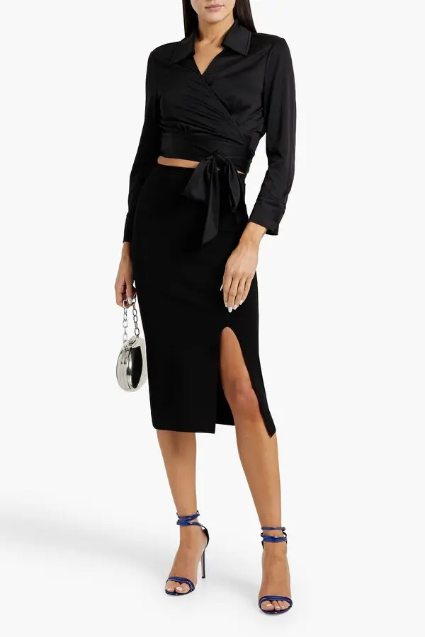 Diane Von Furstenberg Calandre Stretch-knit Midi Skirt