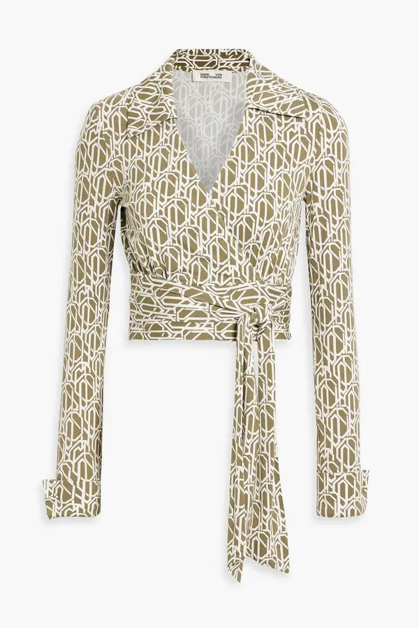 Diane Von Furstenberg Bobbie Printed Stretch-jersey Wrap Top