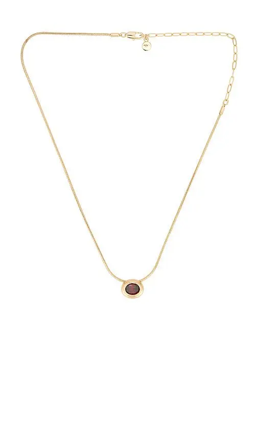 Ettika Bezel Stone Pendant Necklace - Gold