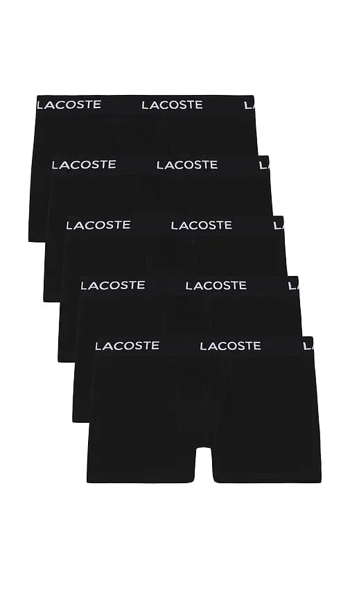 Lacoste 5-pack Stretch Cotton Trunks - Black
