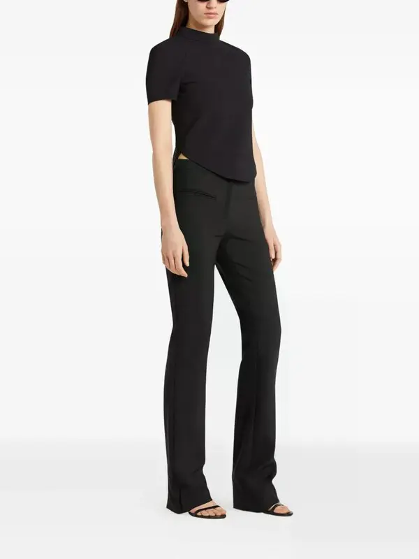 COURREGES Mock-neck Short-sleeve T-shirt - Black