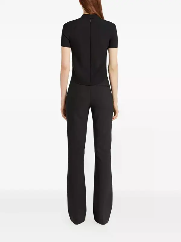 COURREGES Mock-neck Short-sleeve T-shirt - Black