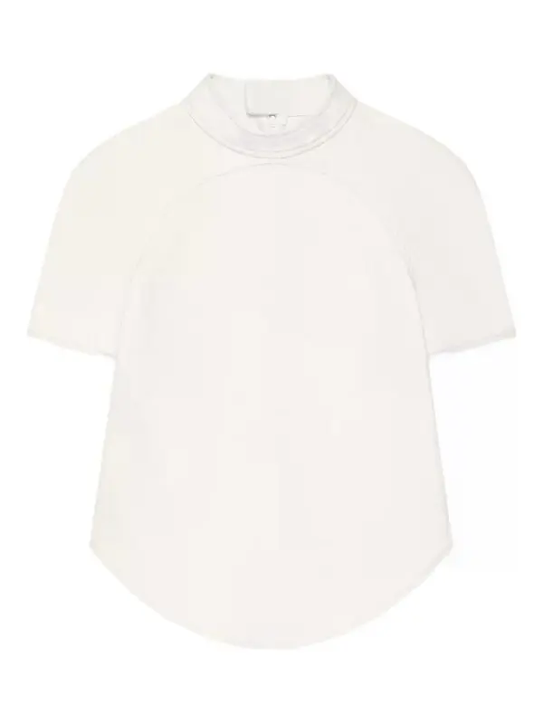 COURREGES High-neck Short-sleeve Top - White
