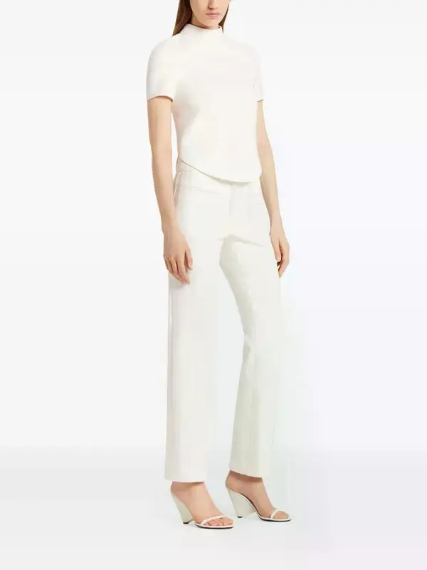 COURREGES High-neck Short-sleeve Top - White