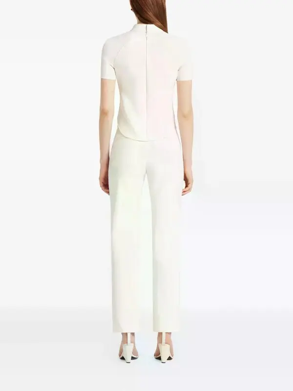 COURREGES High-neck Short-sleeve Top - White